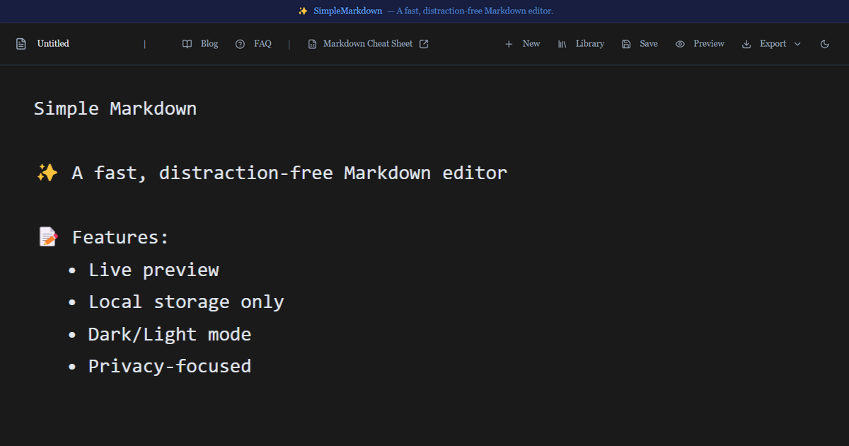 Simple Markdown Editor Online – Free with Google Drive Sync